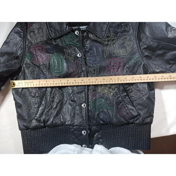 Rocawear | Jackets & Coats | Rocawear Black Leather Bomber Jacket ...